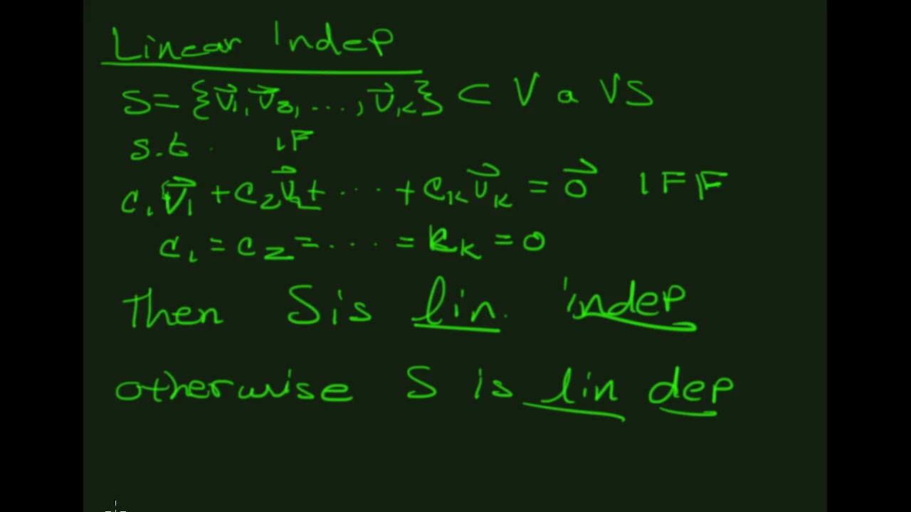 Linear Independence YouTube Linear Independence YouTube