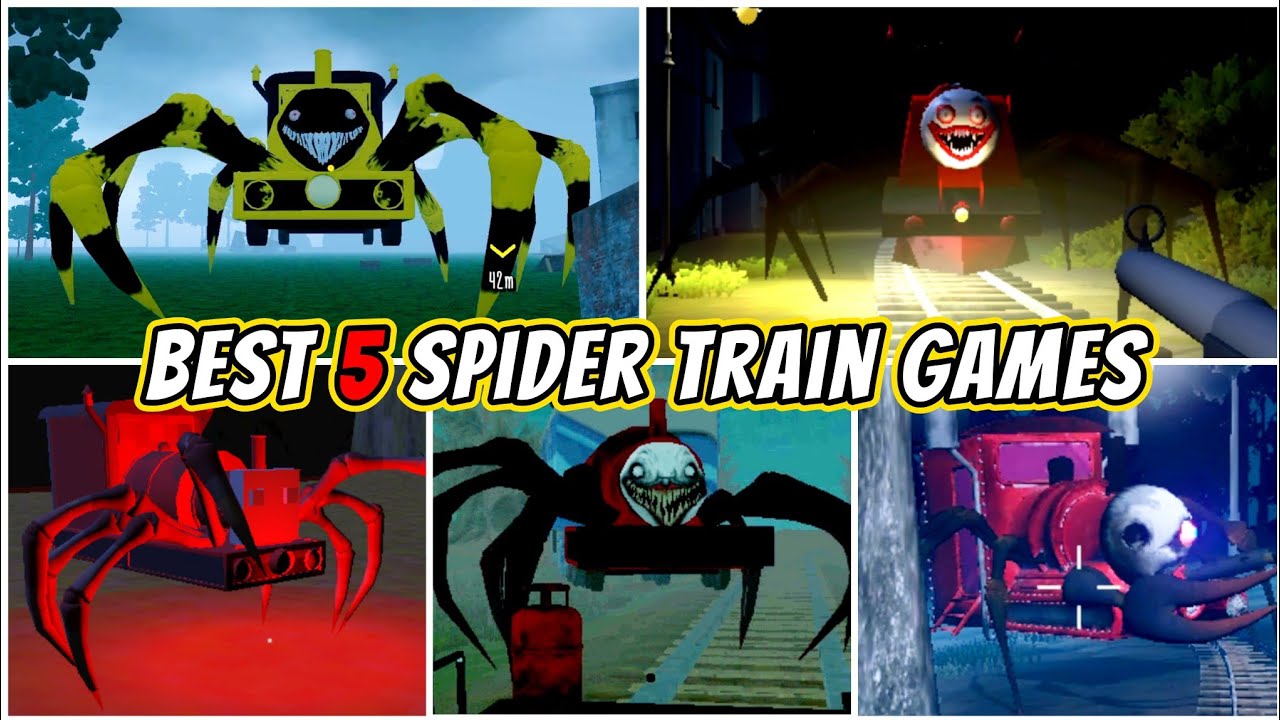 Best 5 Scary Spider Train Games รวมสุดยอดเกมรถไฟแมงมุม - YouTube