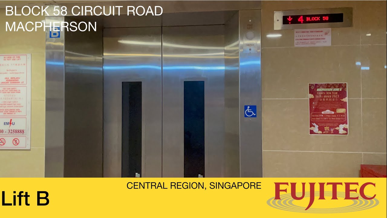 HDB Block 58 MacPherson || Fujitec Elevator (Lift B) - YouTube