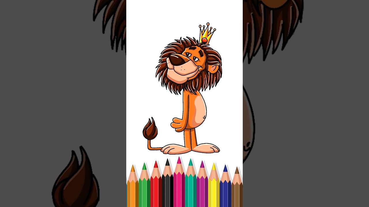 How to Draw a Funny King Lion (The Lion King)Step by Step for Kids # ...
