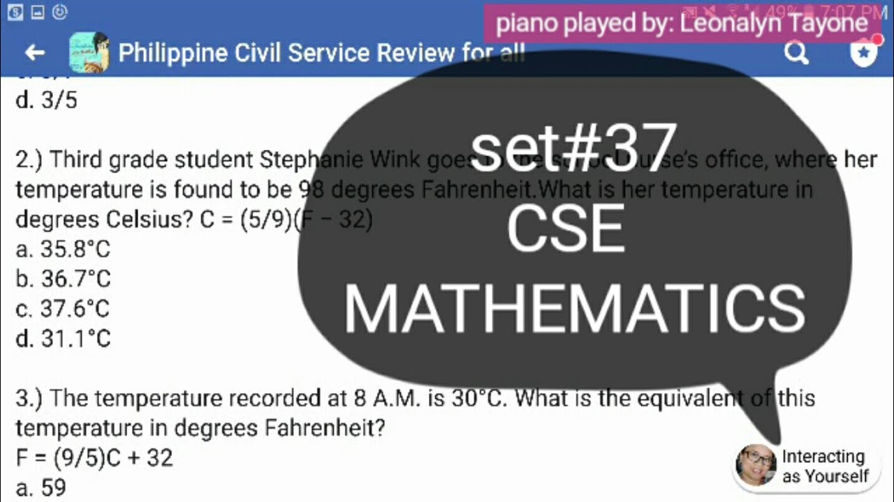 Set#37 Civil Service Exam MATHEMATICS [Word problems] - YouTube