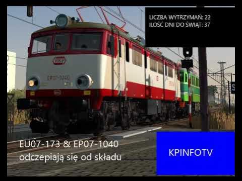 Zmiana Trakcji EU07-173 & EP07-1040 na EP09-046 Pośpiesznego "Gałczyński" w Sandomierzu - YouTube