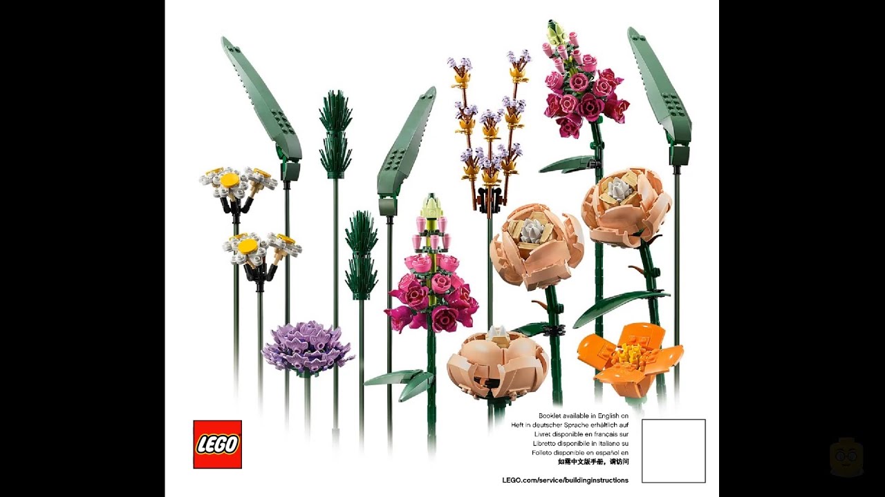 LEGO Icons 10280 - Complete Flower Bouquet Instructions! (Step-by-Step ...