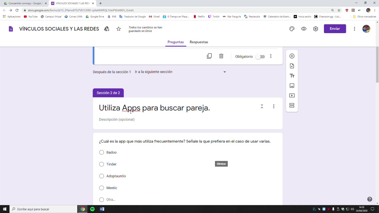 📣 Crea Preguntas filtro en Cuestionario de Google (Google Forms) - YouTube