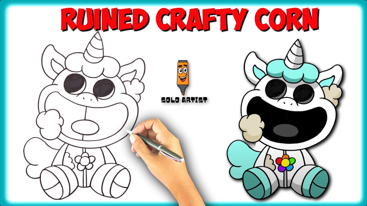 How To Draw Ruined Crafty Corn | Poppy Playtime | Simple & Easy - YouTube