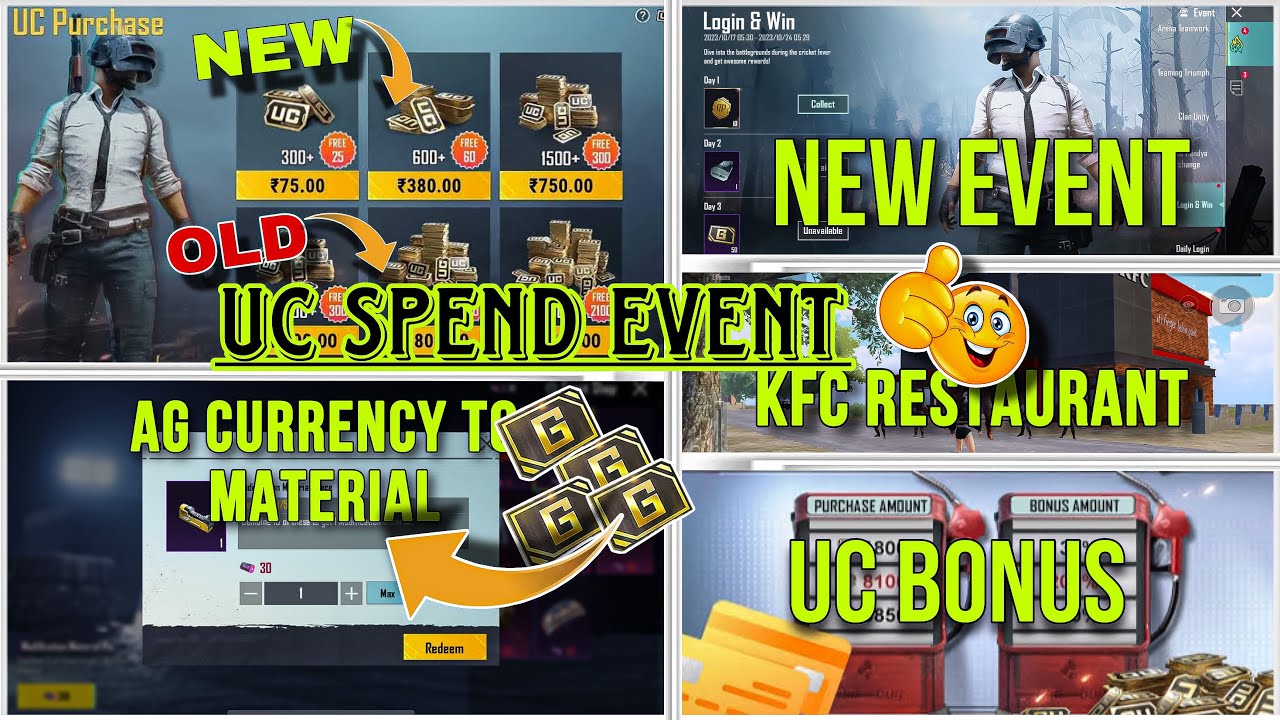 😍 UC PURCHASE NEW EVENT | AG CURRENCY TO MATERIAL | LOGIN & WIN EVENT ...