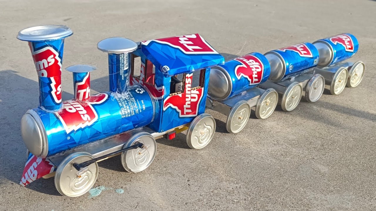 How To Make A Train With Pepsi Cans Cars At Home | Train Kaise Banate ...