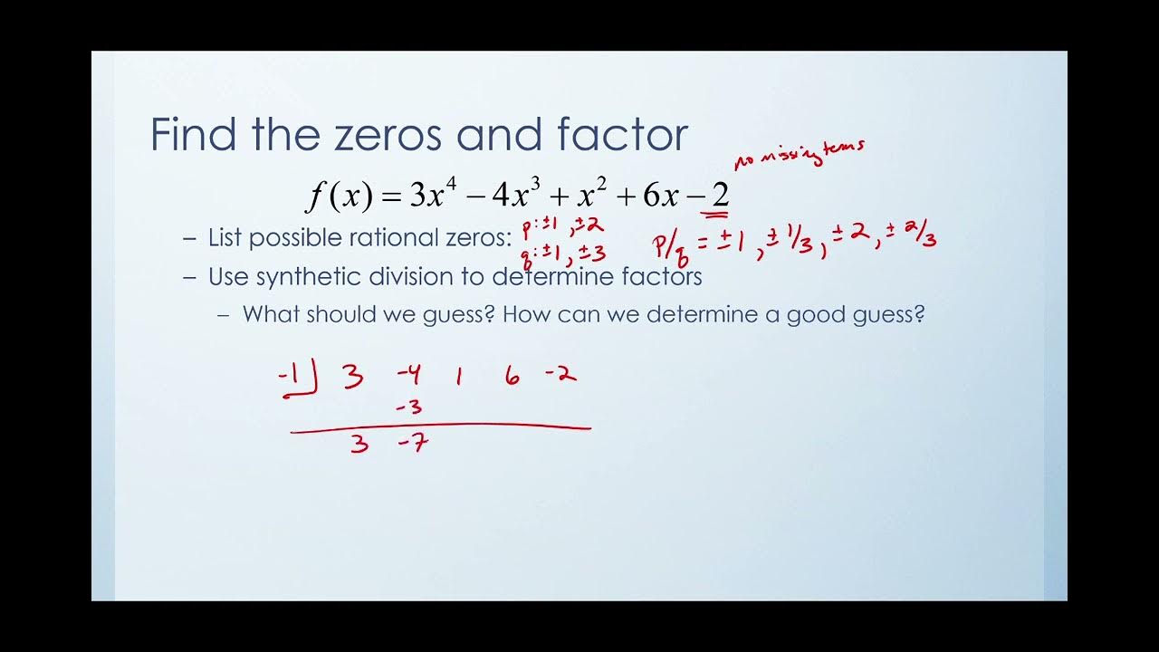 Finding All Zeros of Polynomials Ch 5.5 Zeros of Polynomial Functions Part 6 - YouTube