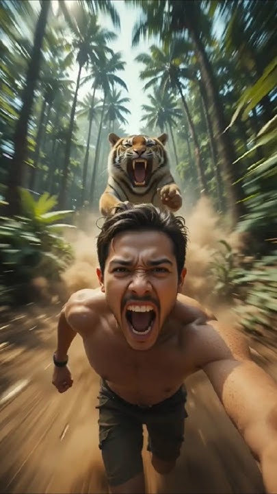 Heart-Stopping Moment: Tiger Leaps at Man in Jungle Sprint #TigerAttack ...