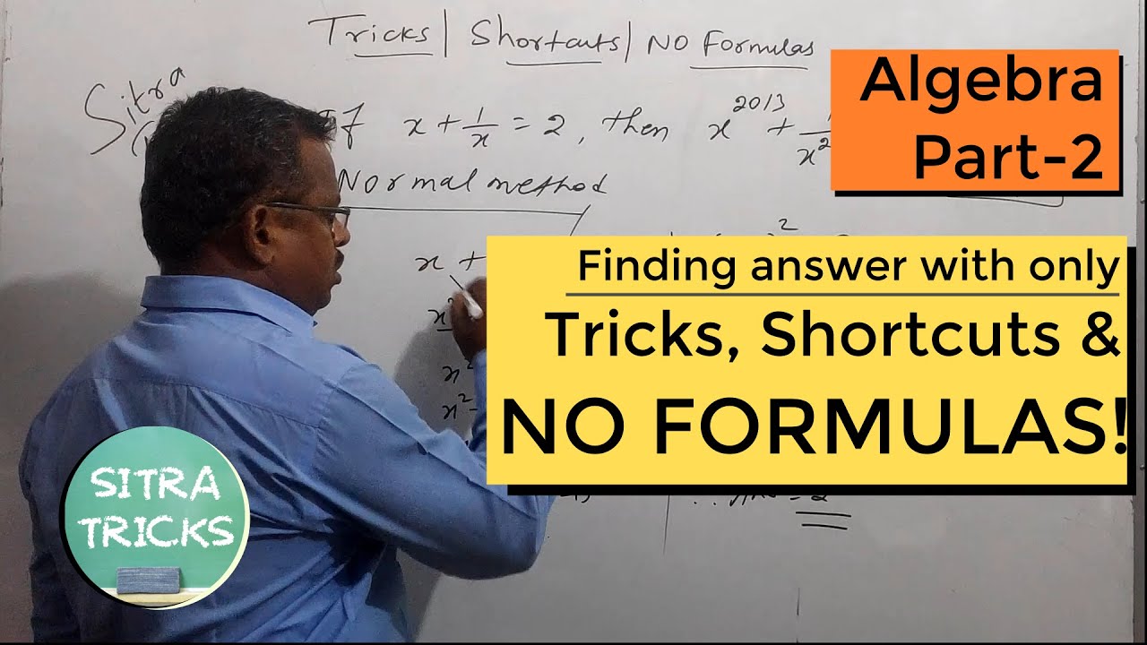 Algebra for Competitive Exams | Part-2 | Tricks and Shortcuts with NO ...