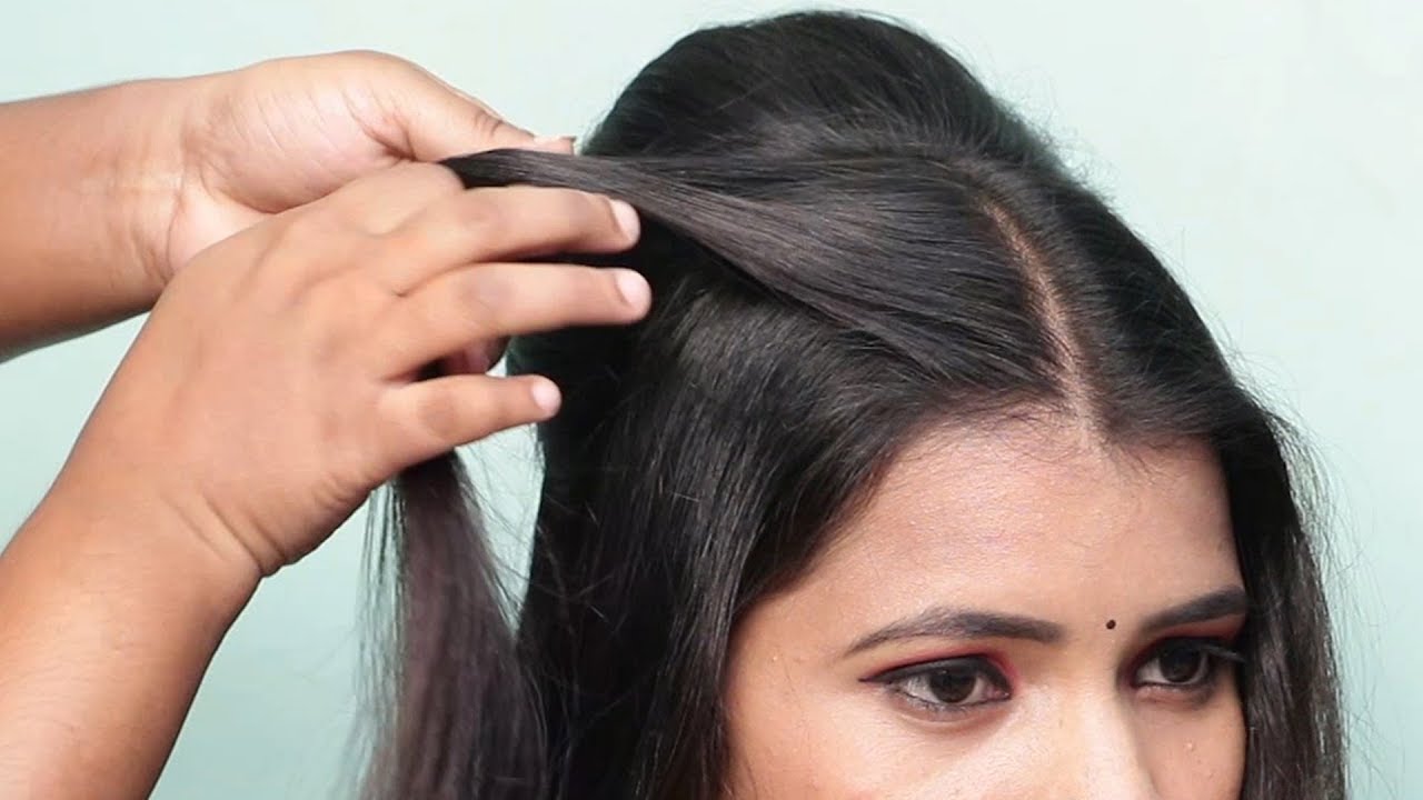 new latest queen hairstyle for party || wedding gown hairstyle ...