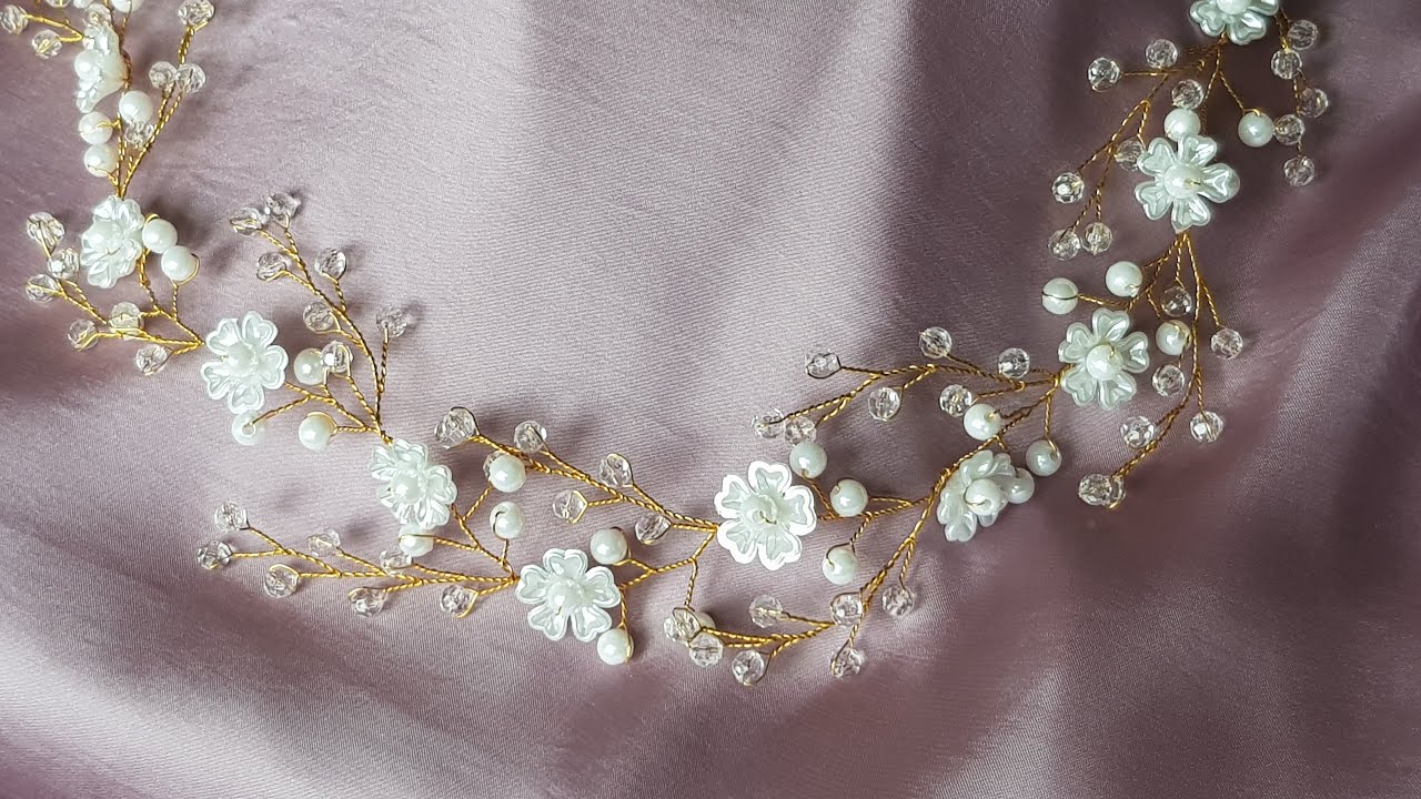Kristal Boncuklarla Gelin Tacı Yapımı Diy Beaded Bridal Hairpiece