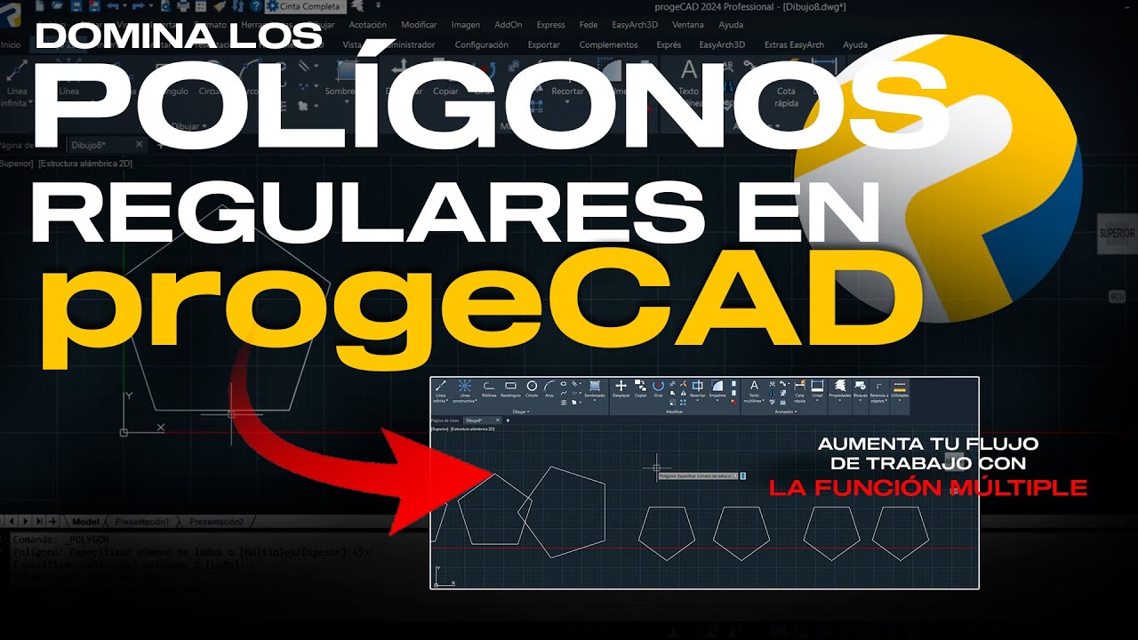 Dibujos polígonos regulares | Aprende a utilizar #progeCAD, la Mejor Alternativa #CAD - YouTube