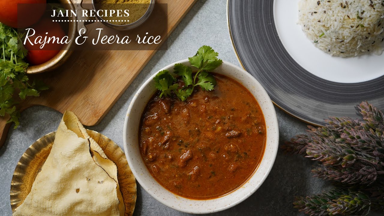 Punjabi style Jain Rajma with Jeera rice| Paryushan special recipes ...