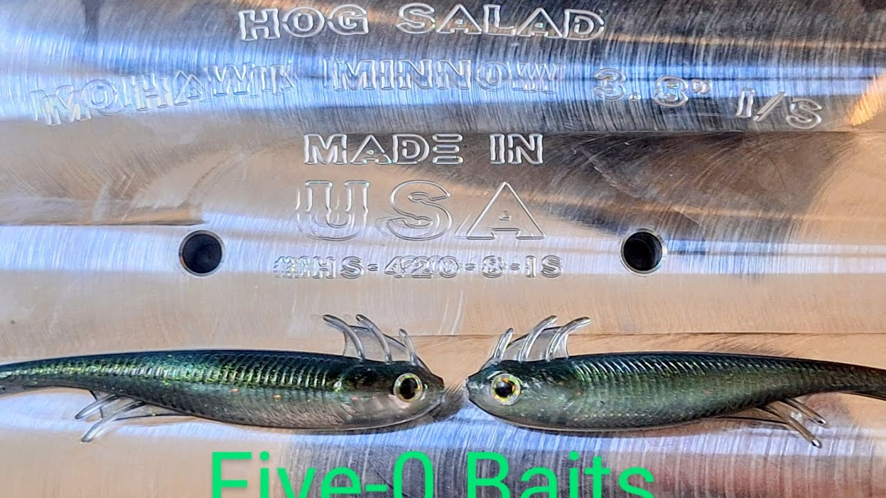 3.8" Mohawk Minnow from Hog Sald Bait Molds. Great minnow/FFS bait ...