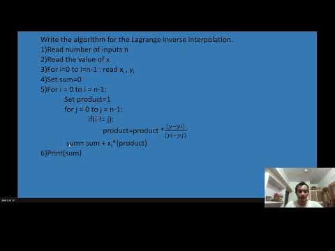 Lagrange inverse interpolation algo and Gauss quadrature 3 point ...