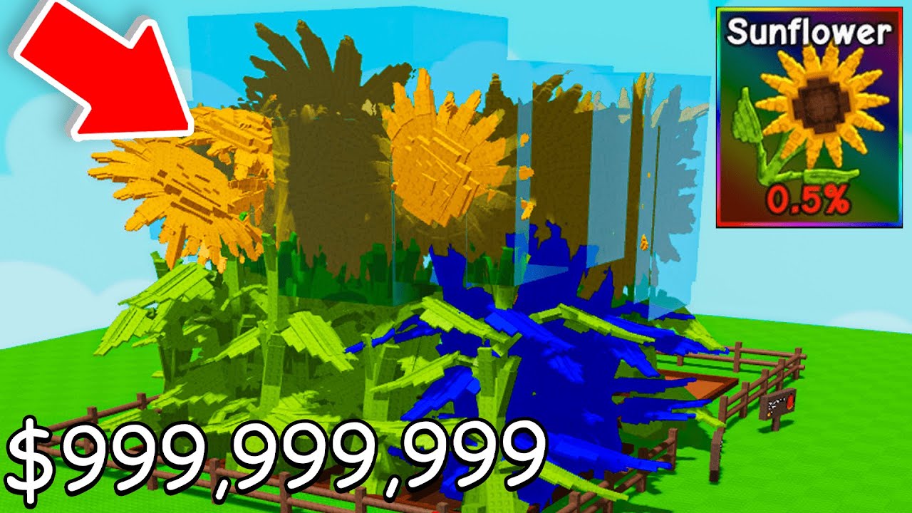 I Created a SUNFLOWER ONLY Garden in Grow a Garden (0.007% Rainbow ...