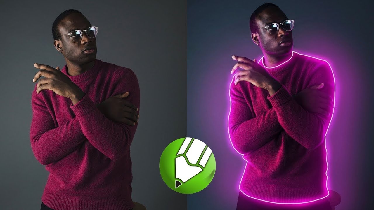 How to Draw Glowing Neon Lines on a Photo in CorelDRAW - YouTube