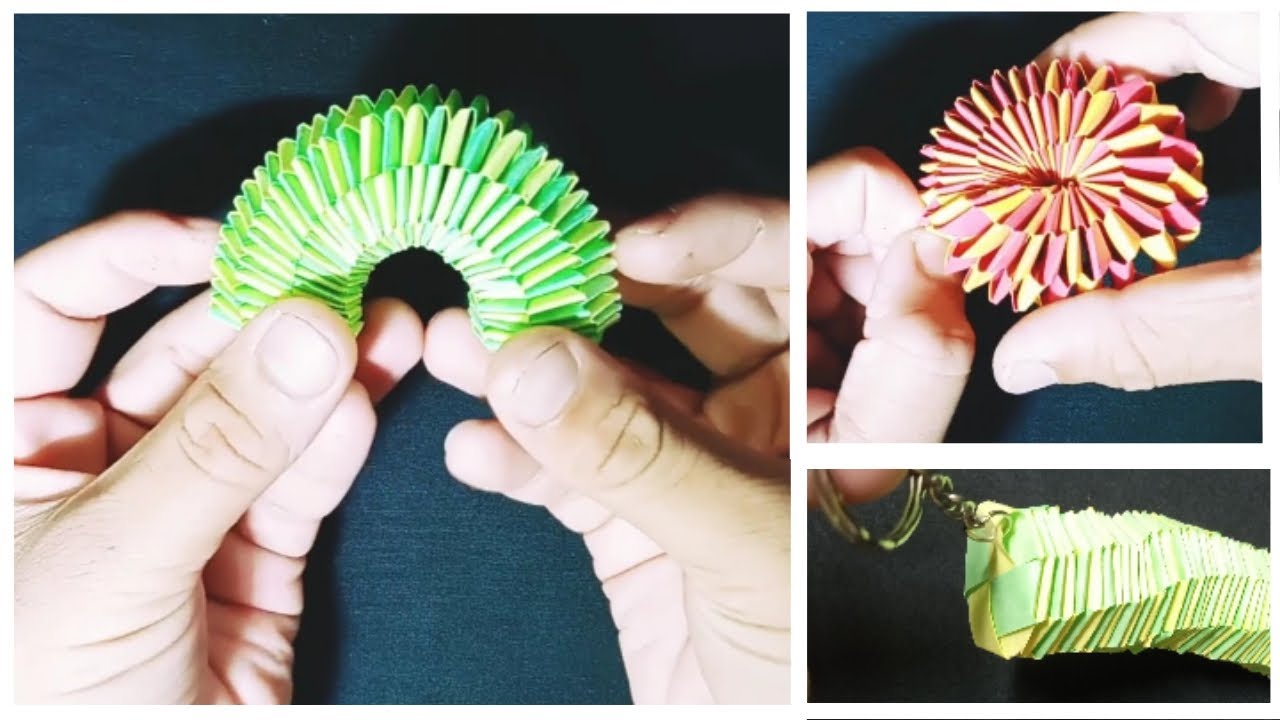 Flexible Slinky - Easy Origami Ideas|Origami Key Chain |How To Make ...