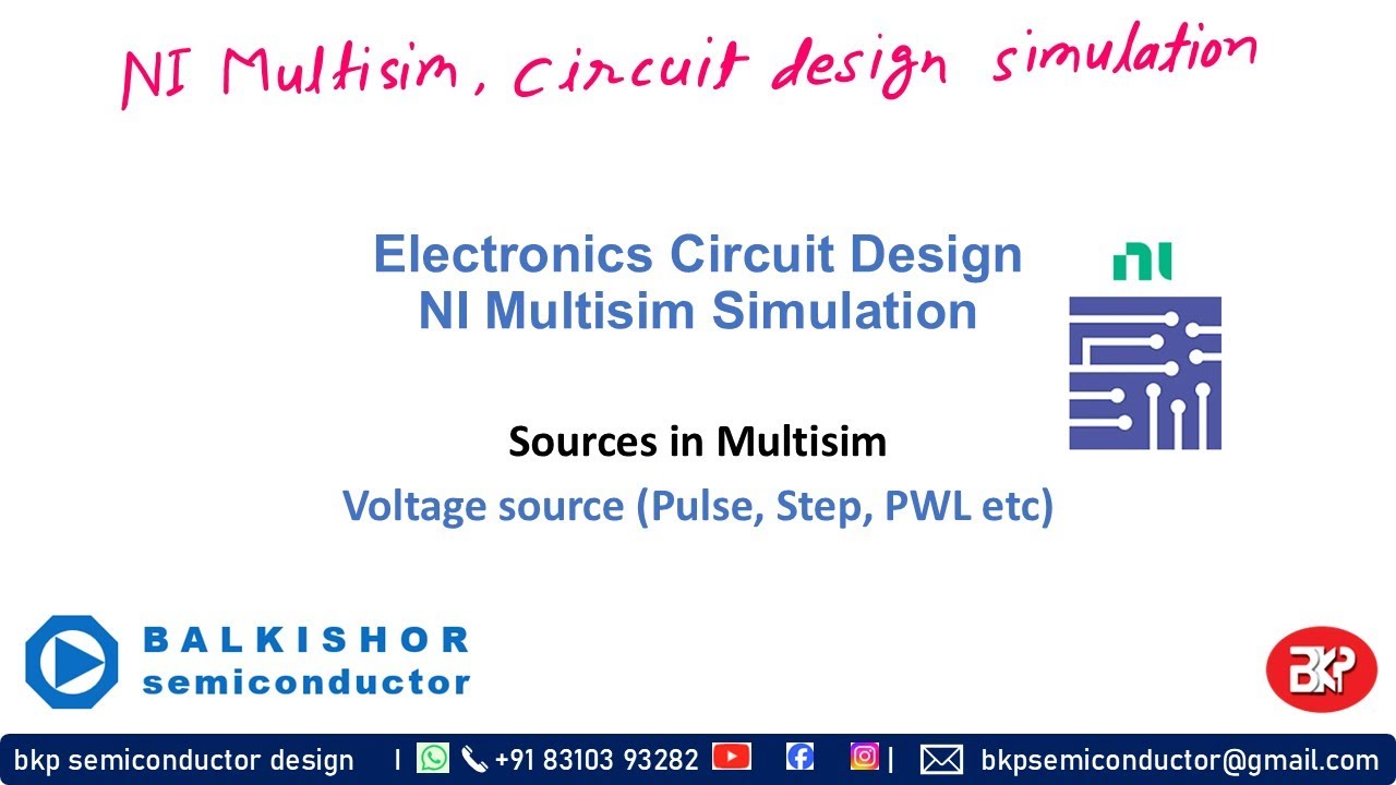 022a: Different Voltage sources Pulse, Step, PWL in NI Multisim - YouTube