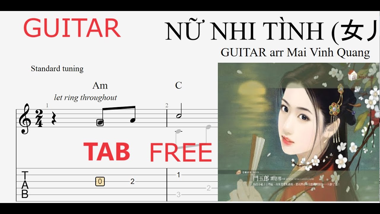 [GUITAR TAB] NỮ NHI TÌNH - YouTube