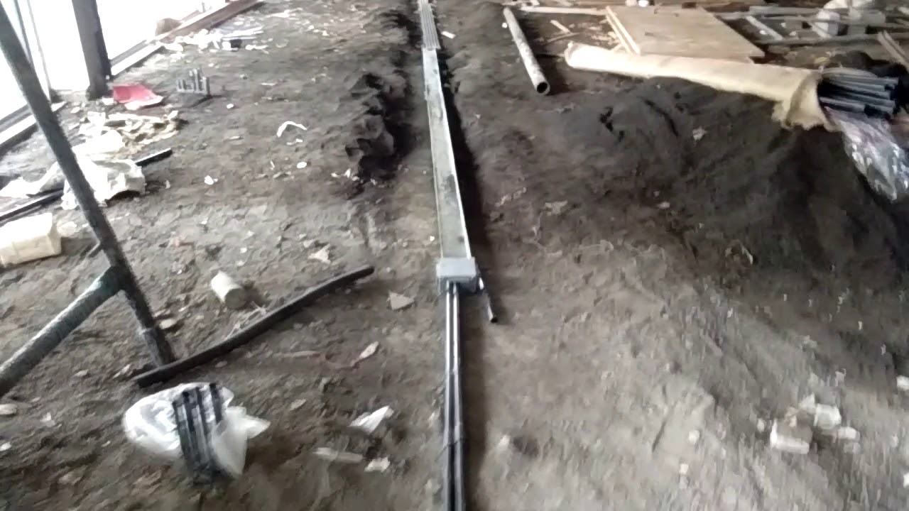 Electrical PVC Conduit installation in floor Raceway - YouTube