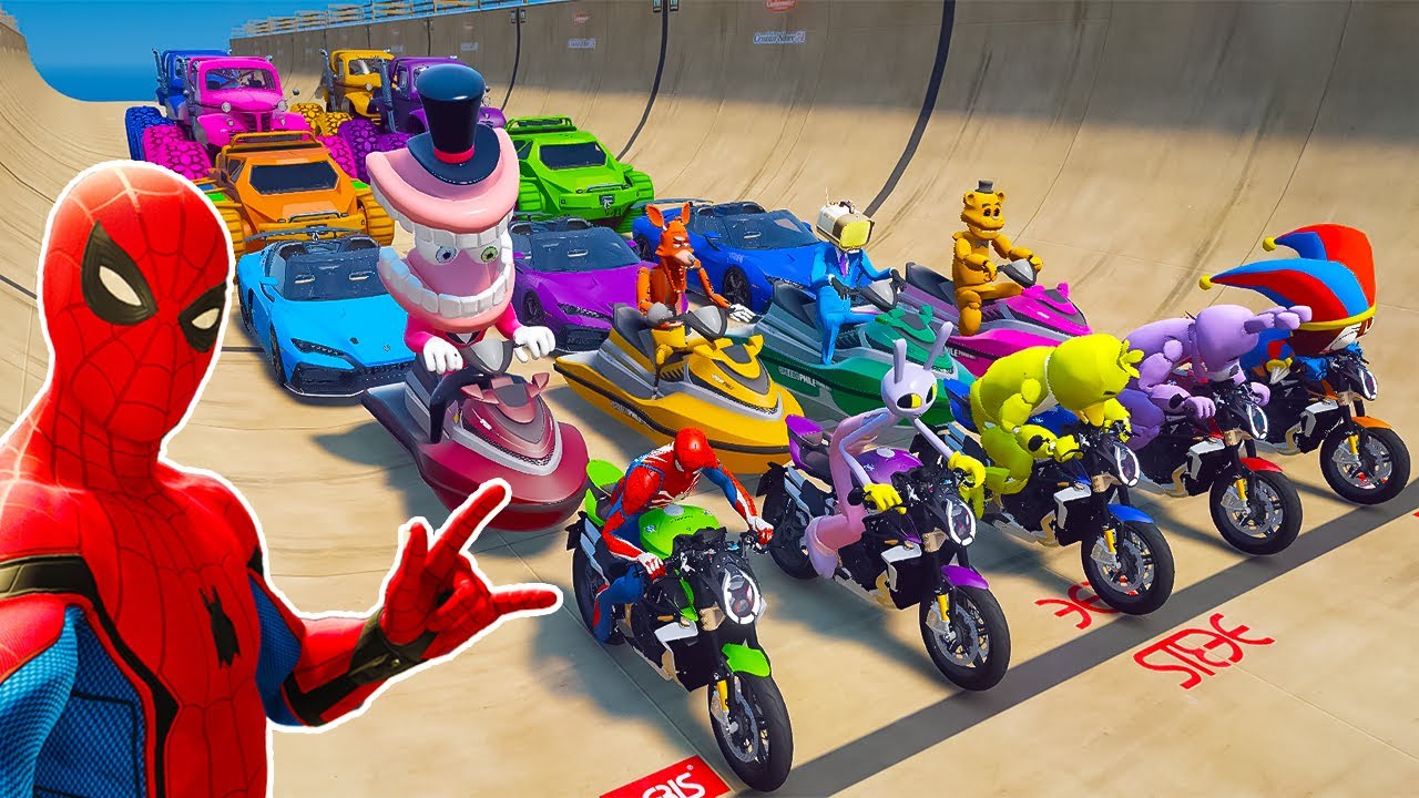 GTA V Epic New Stunt Race For Car Racing Challenge by Trevor and Shark ...