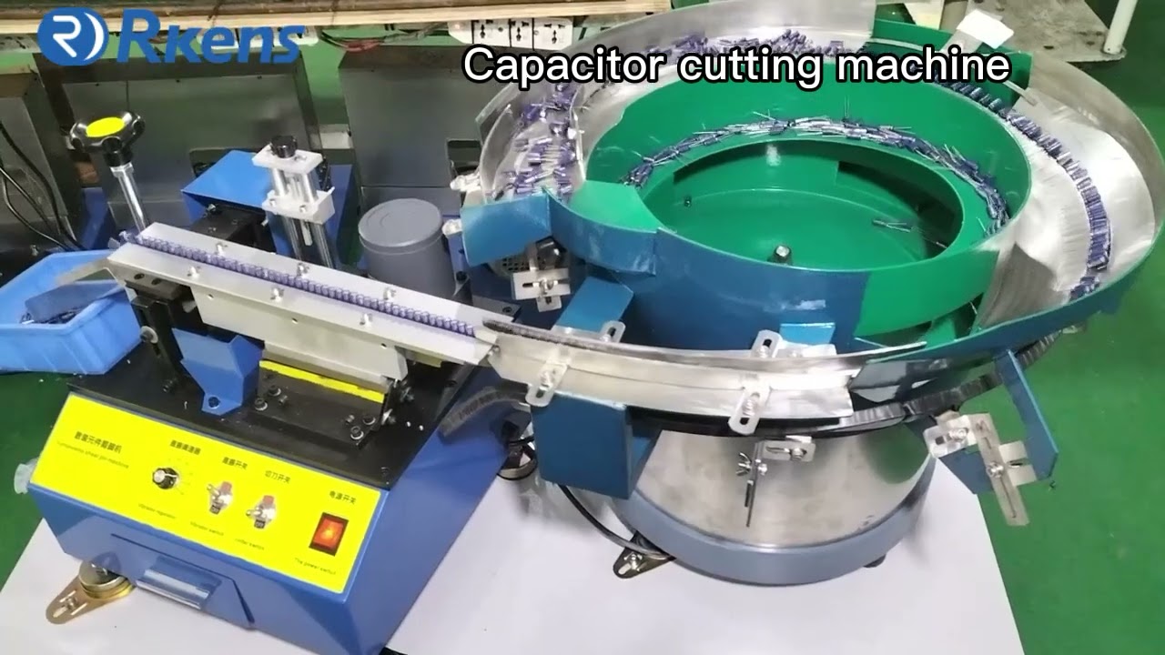 Auto capacitor cutting machine with vibration feeder bowl - YouTube