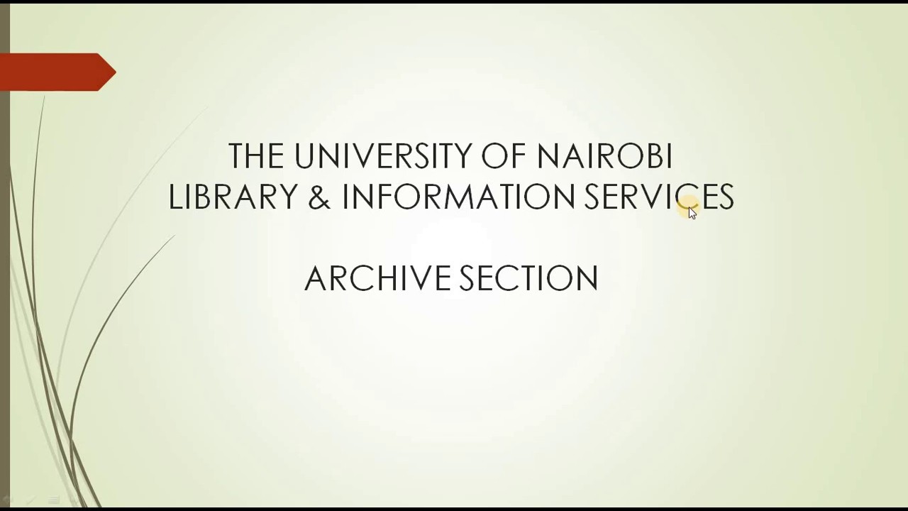 Archives Section - Library & Information Services - YouTube