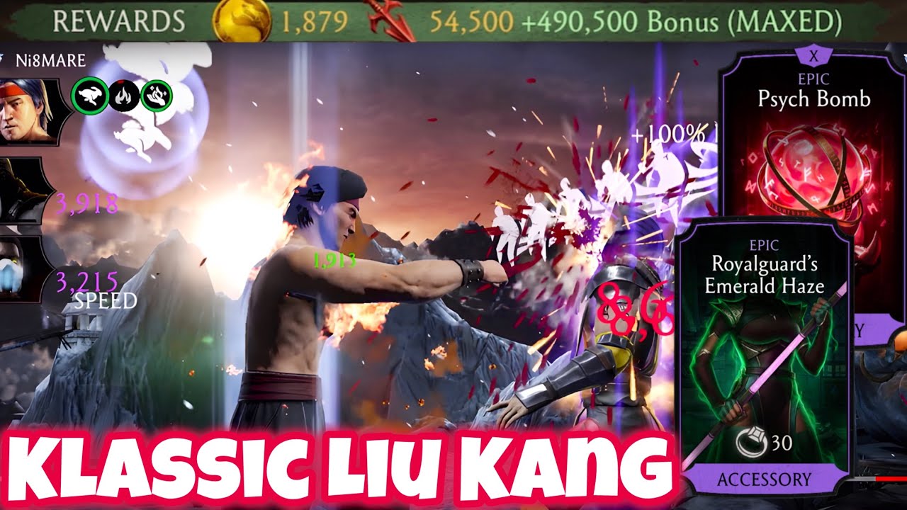 Klassic Liu Kang + Psych Bomb 💣 Crazy Combination MK Mobile | FW Elder ...