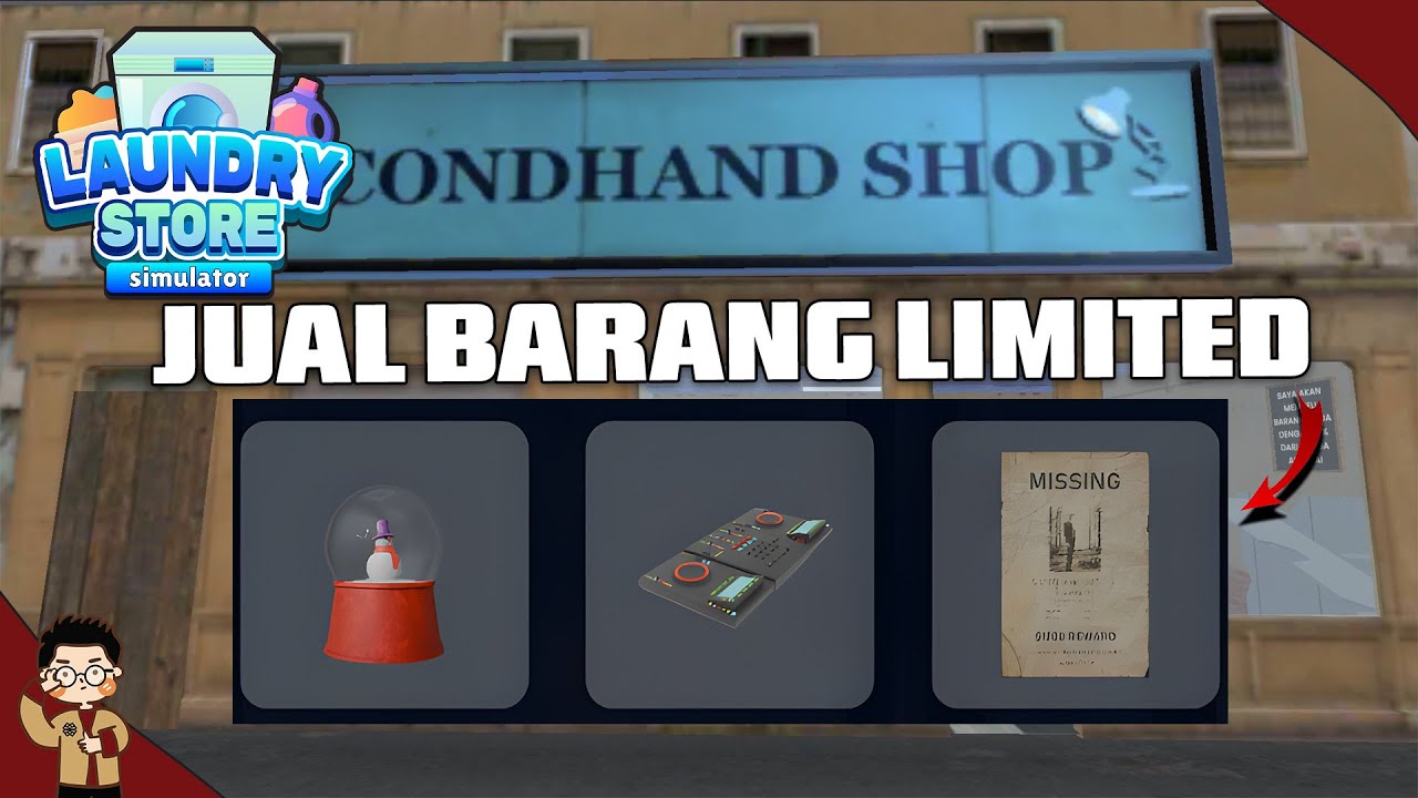JUAL SNOW GLOBE, DJ TURNTABLE DAN POSTER SLENDY KE TOKO BEKAS DI GAME LAUNDRY STORE SIMULATOR ...