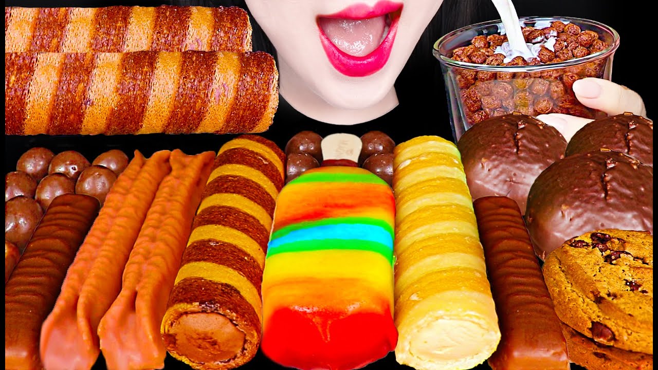 ASMR CHOCOLATE ICE CREAM, CHOCOLATE DESSERT 초콜릿 아이스크림 먹방 MUKBANG - YouTube