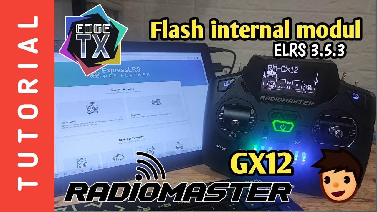 tutorial web flasher, internal modul ELRS radiomaster GX12 - YouTube