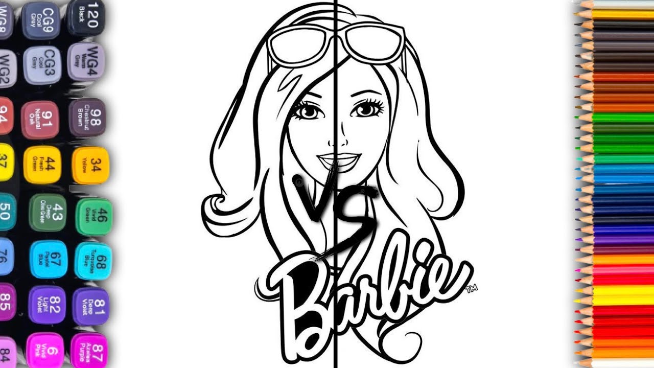 New Barbie Cartoon VS Real Drawing | Barbie Coloring Pages - YouTube