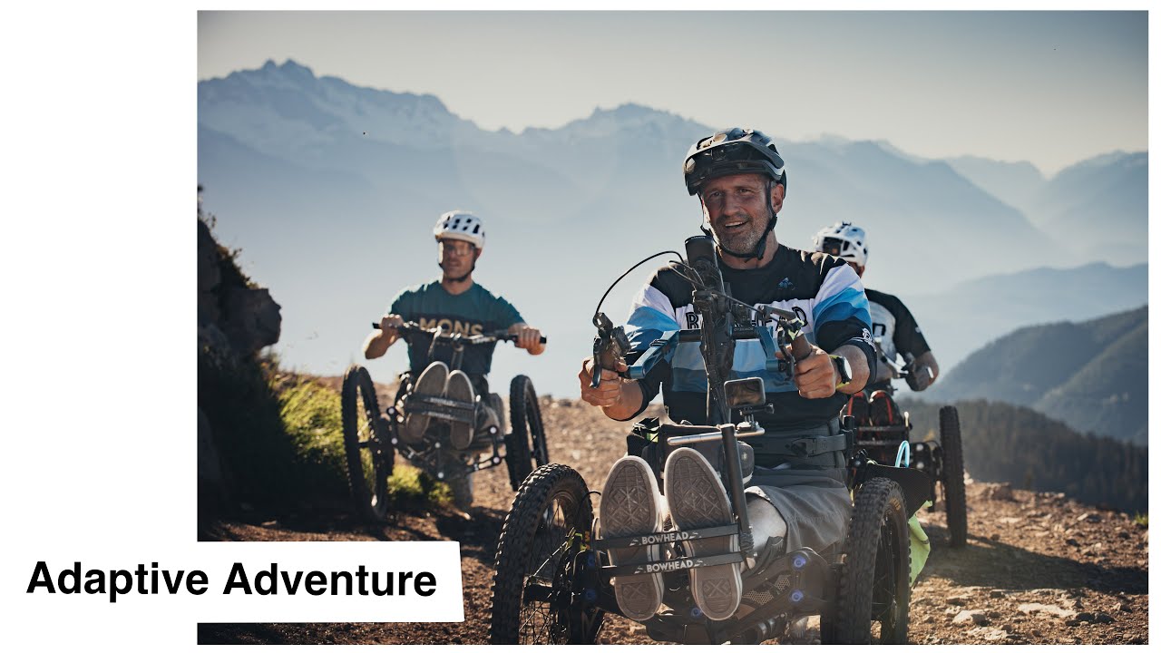 4 Friends on BOWHEAD Adaptive E-bikes summit Elfin Lakes in Alpine # ...