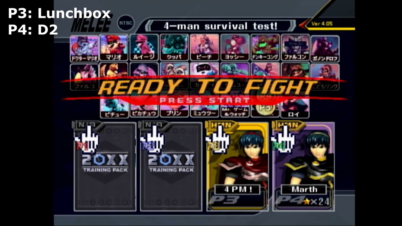 Super Smash Bros. Melee - Lunchbox (Red Marth) vs. D2 (Purple Marth ...