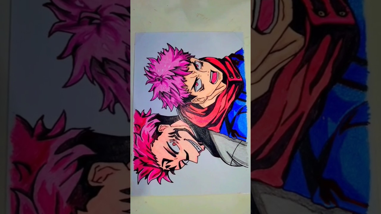 Drawing of Itadori & Sukuma | JJK || #shorts #jujutsukaisen - YouTube