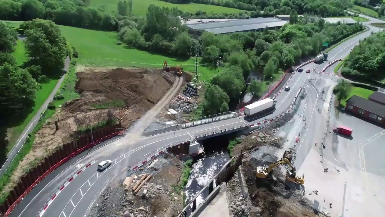 N2 Blackwater Bridge REplacement Scheme Temporary Bridge in Operation ...