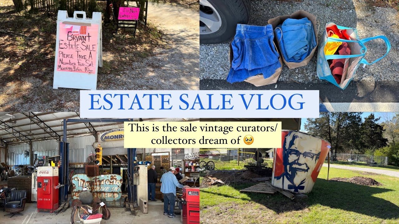 I hit the vintage denim jackpot 😭 // estate sale Vlog + Try on haul ...