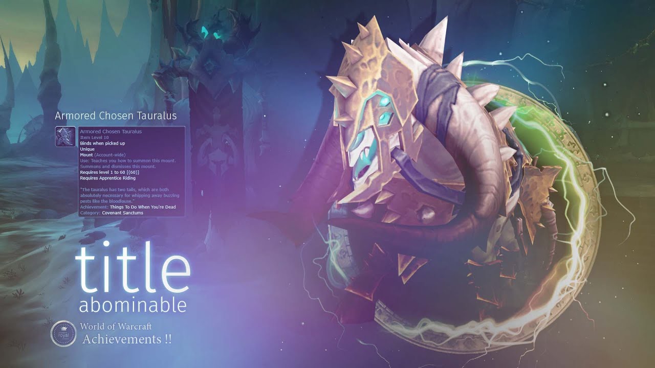 Armored Chosen Tauralus Mount and Abominable title from Things To Do ...