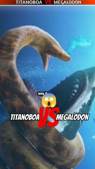 Titanoboa Vs Megalodon kaun jitega |#shorts #megalodon #titanoboa - YouTube