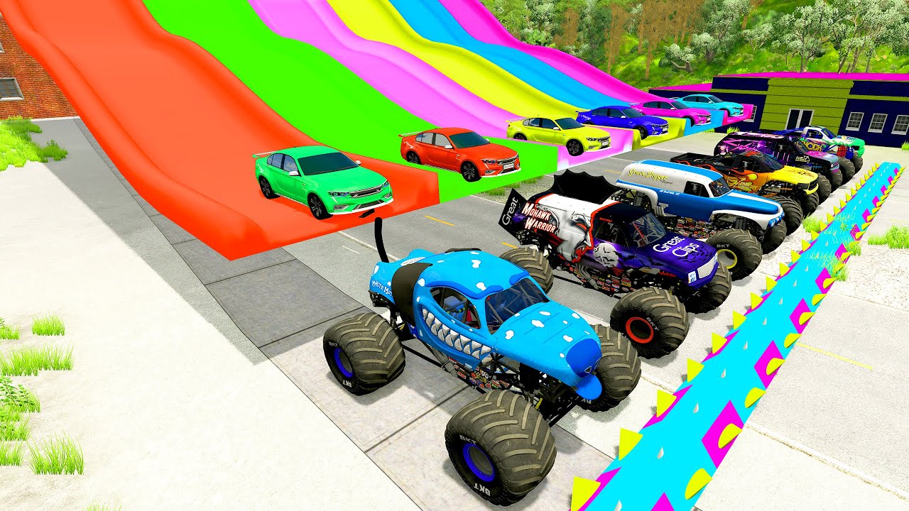 HT Gameplay Official #150 | High Speed Monster Trucks Slide Color With ...