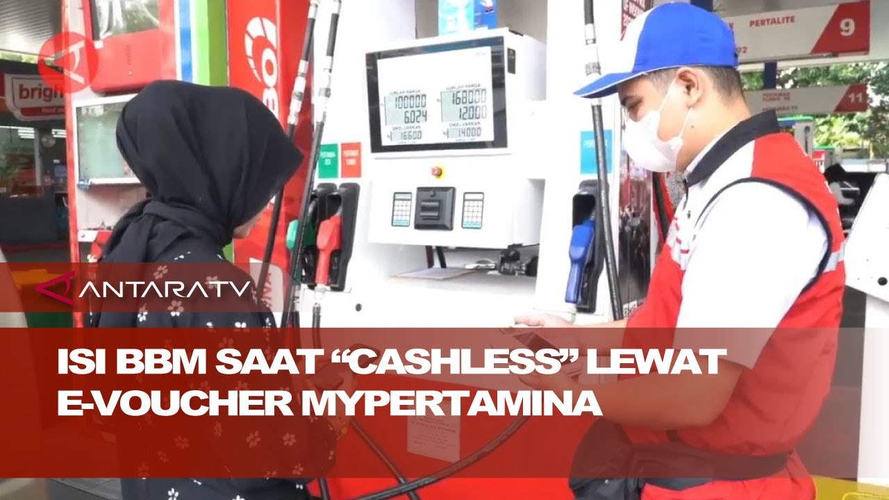 Isi BBM saat “cashless” lewat E-Voucher MyPertamina - YouTube