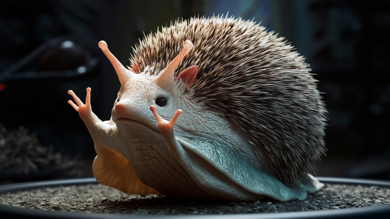 Hybrid of hedgehog and slug - YouTube