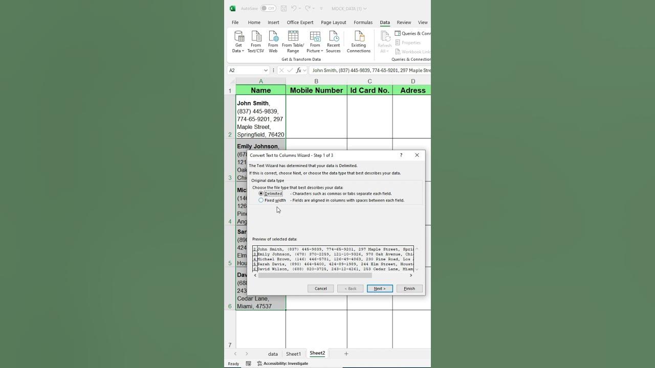 How to Split Data into Columns in Excel in 2024 - YouTube