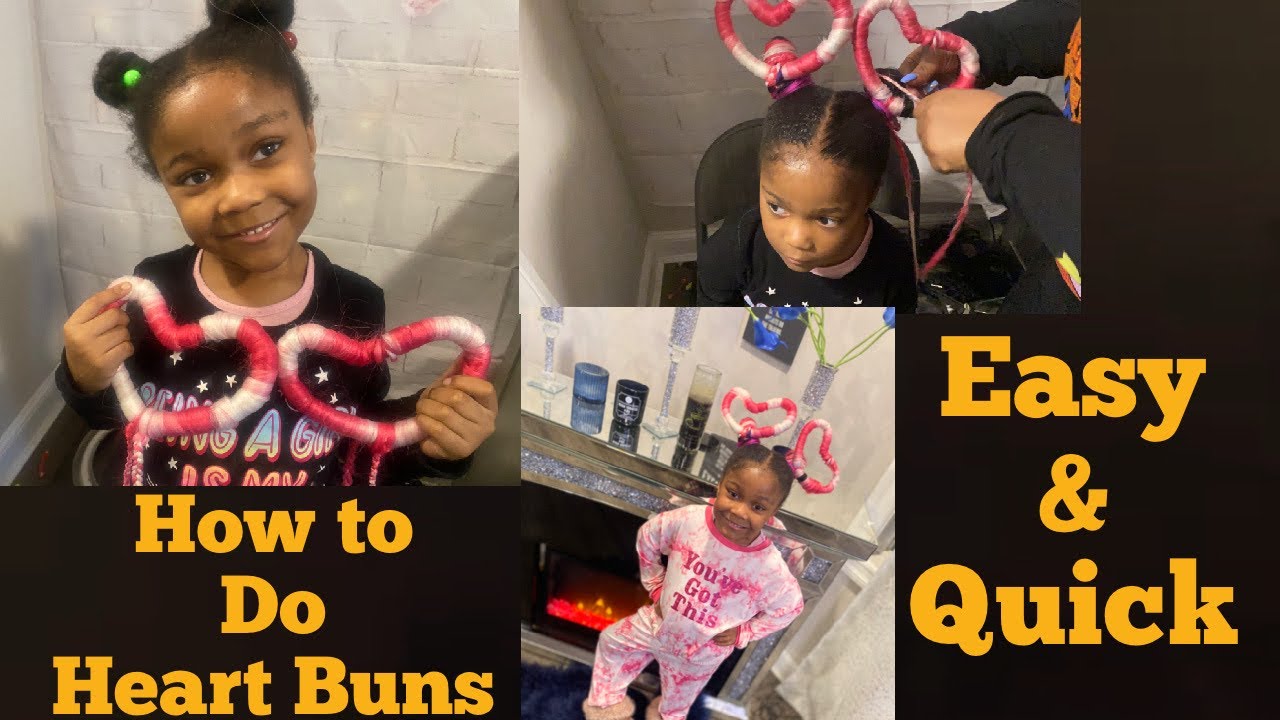 How To Do Easy Heart Buns Hair Styles - YouTube