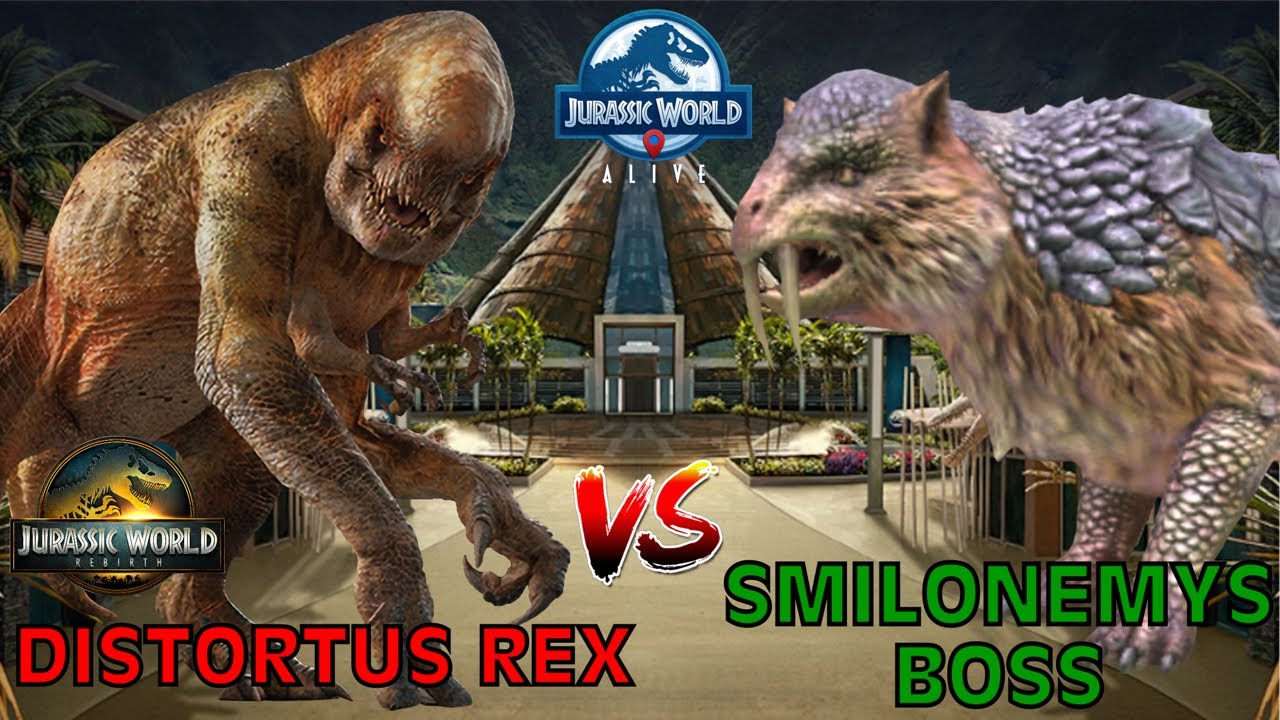 Distortus Rex vs Smilonemys Boss - Jurassic World Alive - YouTube