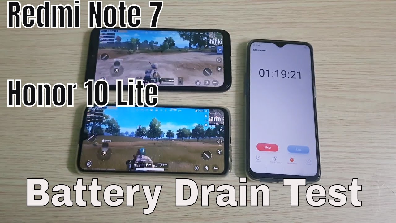 Xiaomi Redmi Note 7 vs Honor 10 Lite Battery Drain Test - YouTube