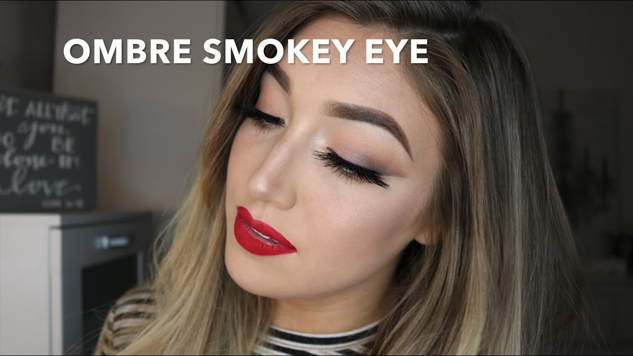 EYE SHADOW TUTORIAL: OMBRE SMOKEY EYE - YouTube