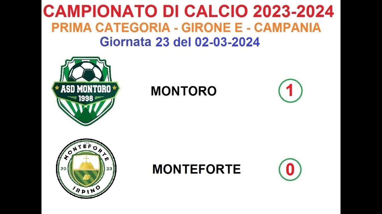 2023-2024_23 Montoro - Monteforte 1 - 0 - YouTube